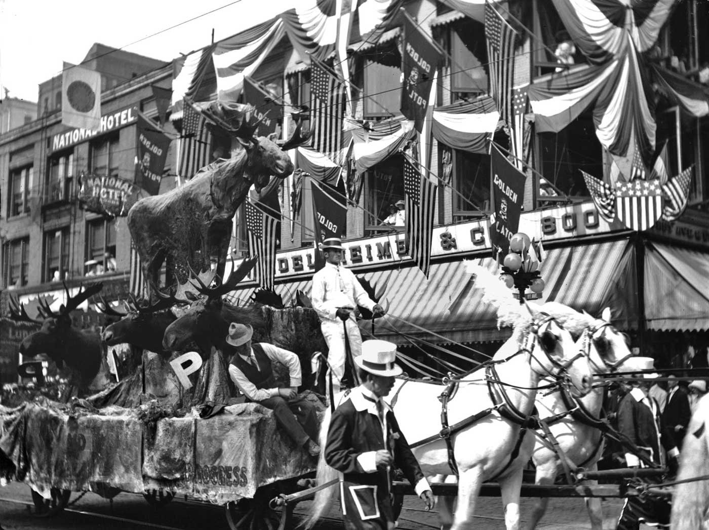 moose-float-1st_columb-1912-potlatch-then | Seattle Now & Then