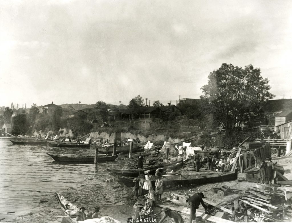 Seattle Now & Then: Native American camp, late 1890s, and Benson ...